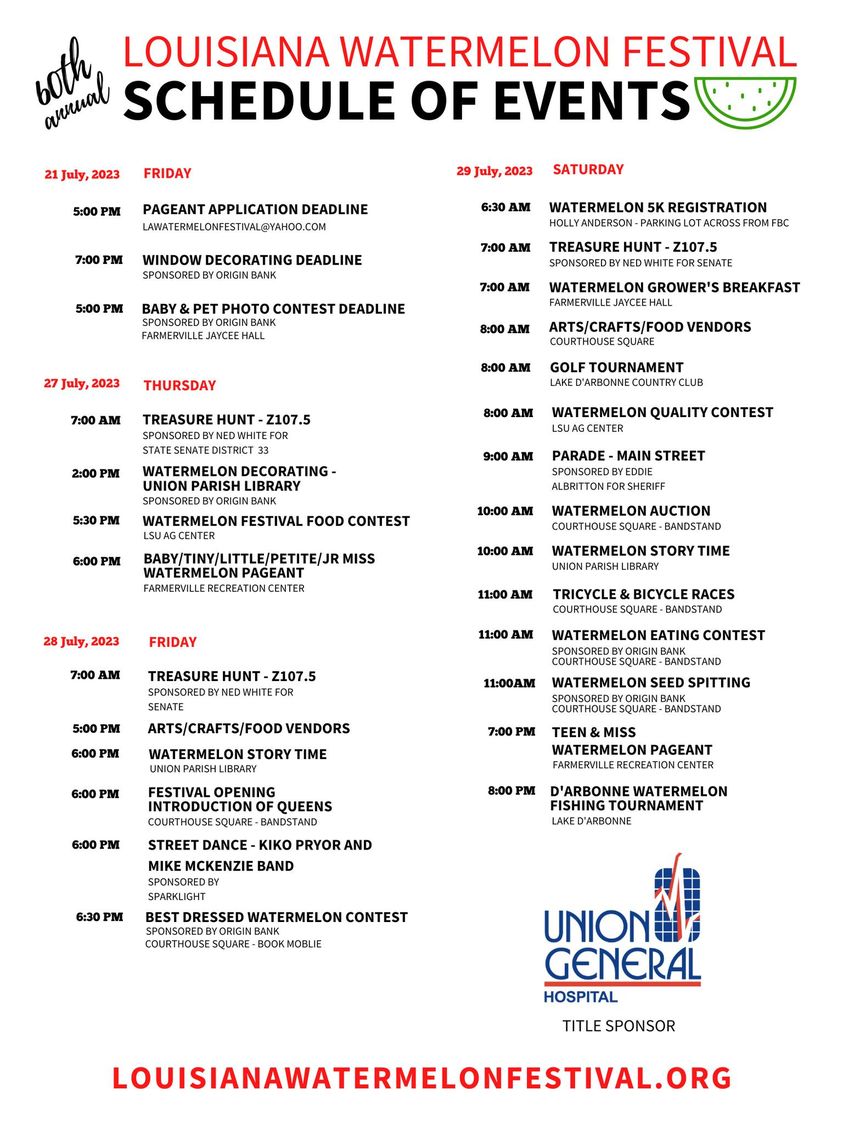 60th Annual Louisiana Watermelon Festival | fgazette.com